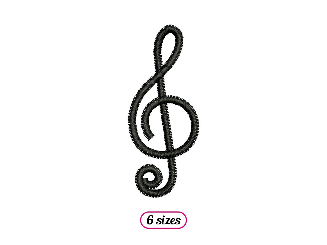 Mini Treble Clef Machine Embroidery Design – Treble Clef Silhouette ...
