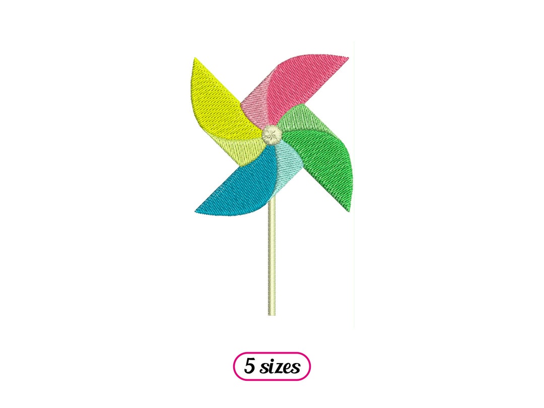 Rainbow Pinwheel Machine Embroidery Design - 5 Sizes - INSTANT DOWNLOAD ...