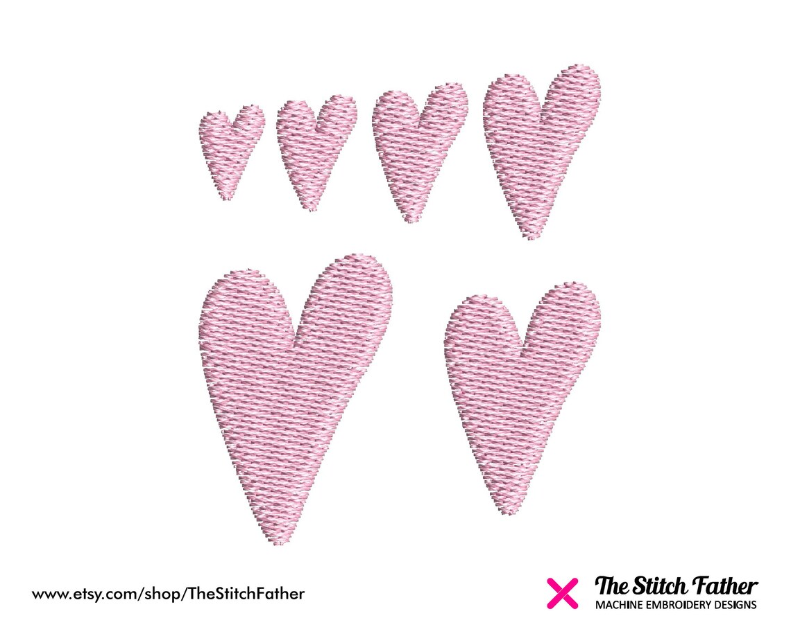 Mini Boho Heart Machine Embroidery Design Cute Boho Heart - Etsy
