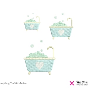 Mini Bath Machine Embroidery Design Bathtub Bathroom - Etsy
