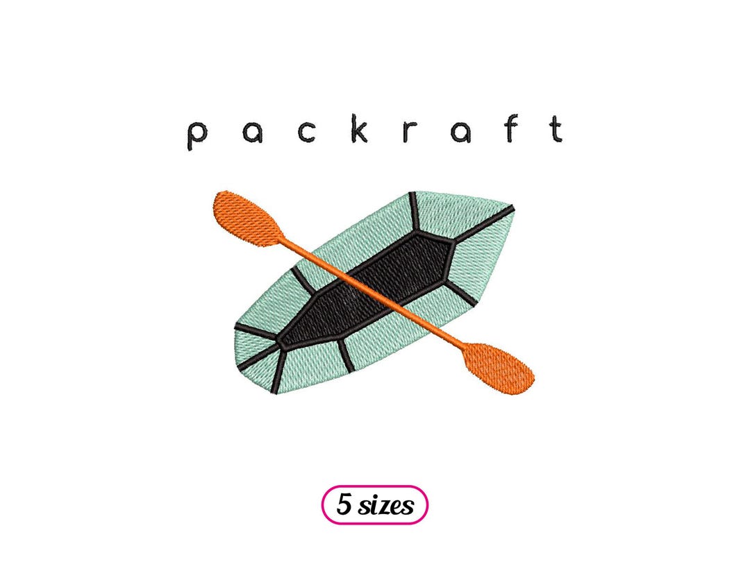 Packraft Top View Machine Embroidery Design - 5 Sizes - INSTANT ...