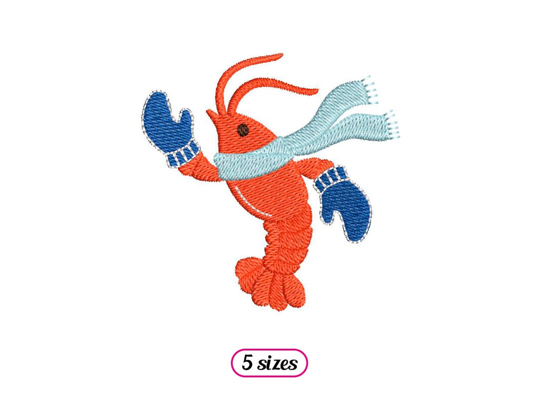 Winter Lobster Machine Embroidery Design - 5 Sizes - INSTANT DOWNLOAD ...