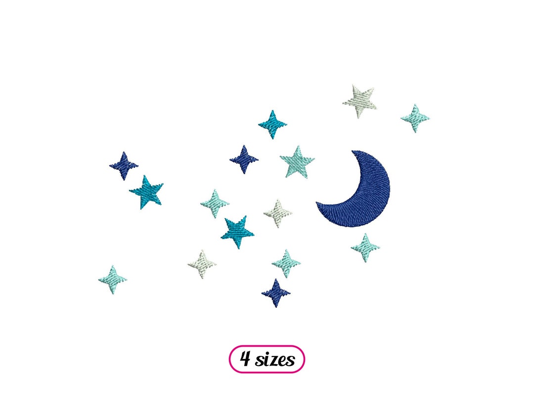 Starry Night Machine Embroidery Design - 4 Sizes - INSTANT DOWNLOAD - Etsy