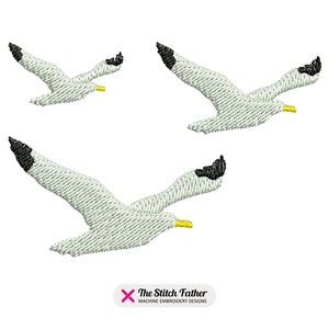 Mini Seagull Flying Machine Embroidery Design – Small Sea Gull Side ...