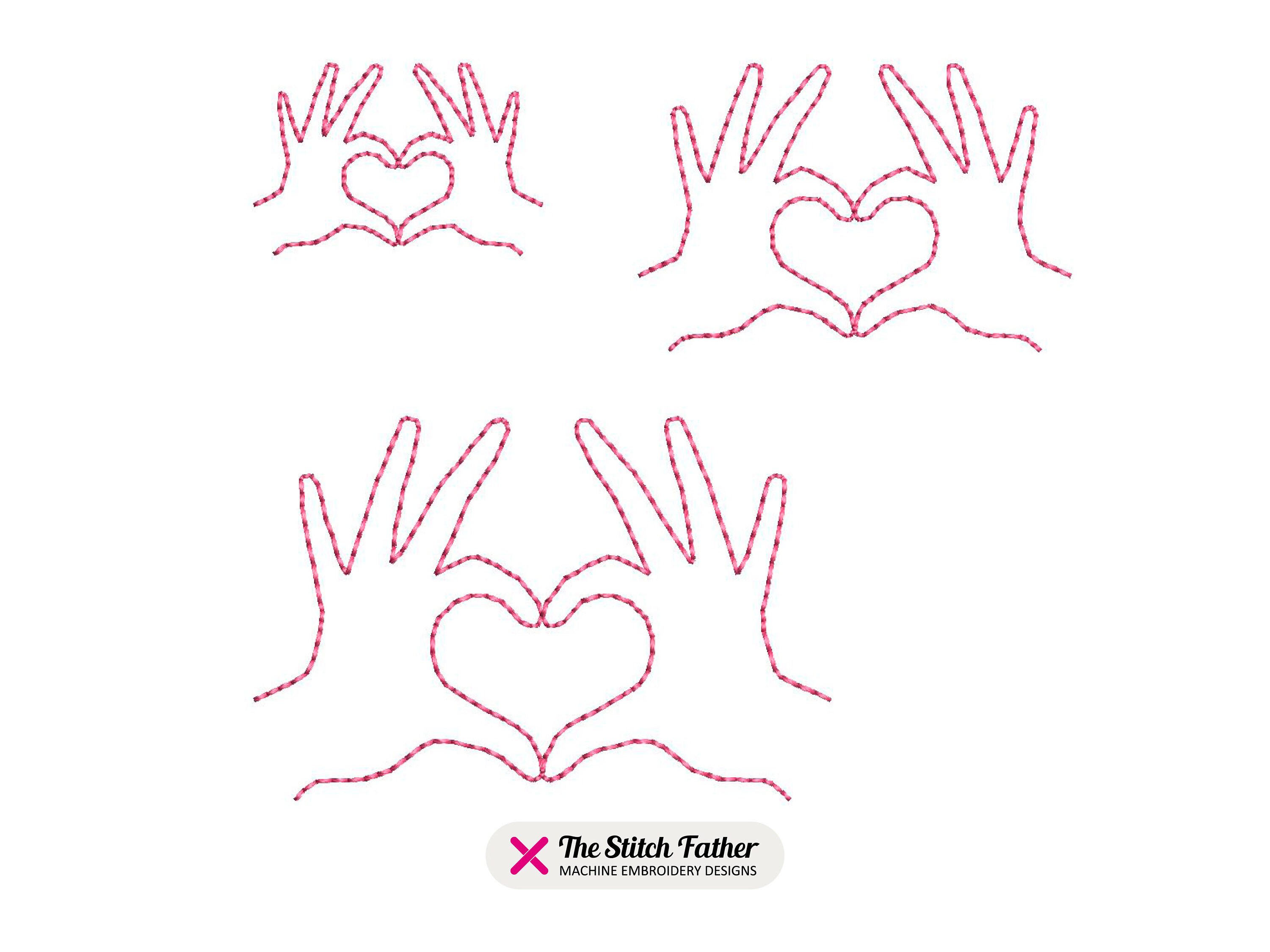 Mini Hands Heart Machine Embroidery Design – Heart Shaped Hands – Quick ...
