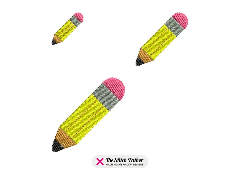 Mini Pencil Machine Embroidery Design – Tiny Pencil With Eraser – Cute ...