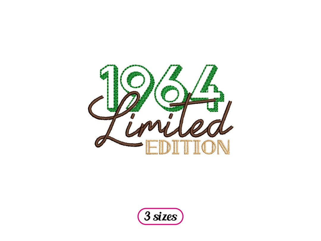 1964 Year Logo Machine Embroidery Design - 3 Sizes - INSTANT DOWNLOAD ...