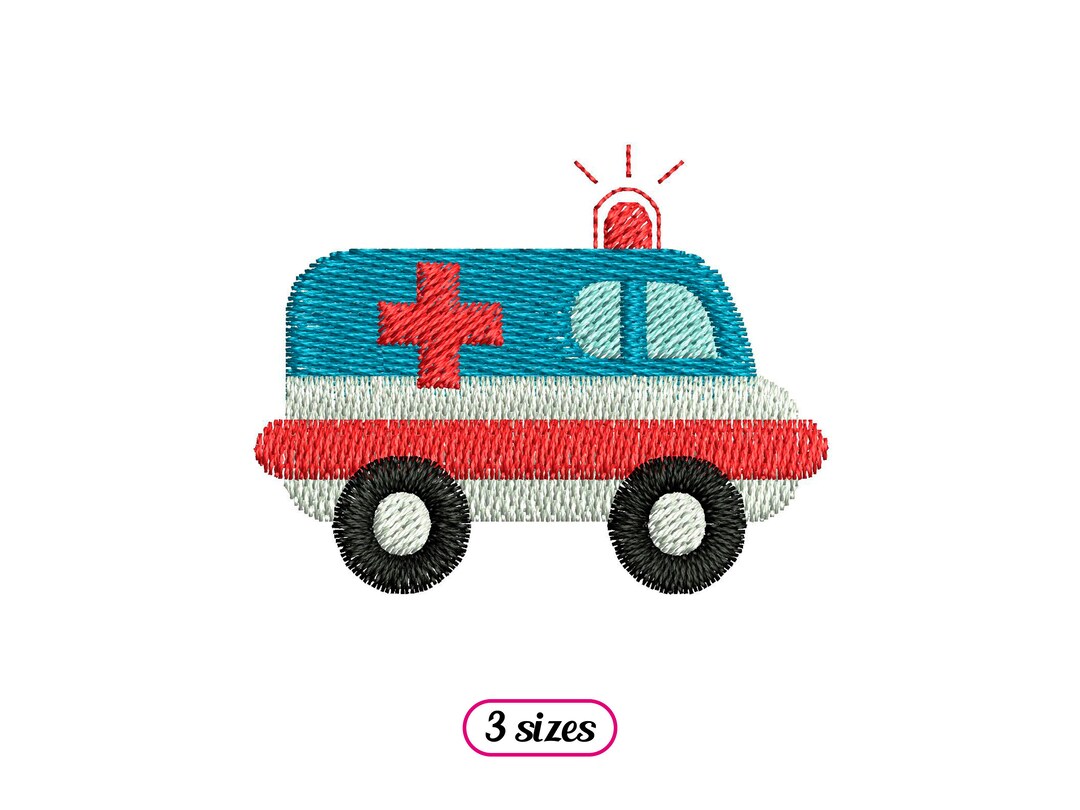 Mini Ambulance Car Machine Embroidery Design – Ambulance Emergency ...