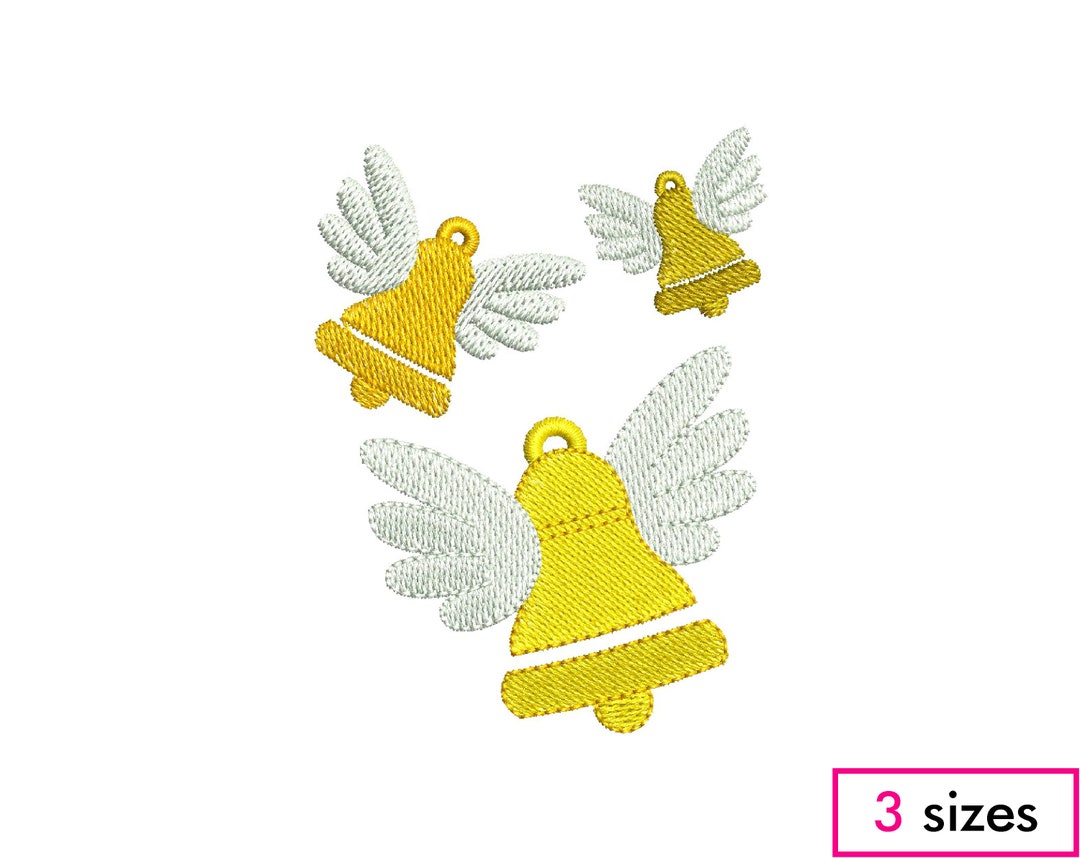 Mini Flying Bells Machine Embroidery Bells With Wings Cute - Etsy