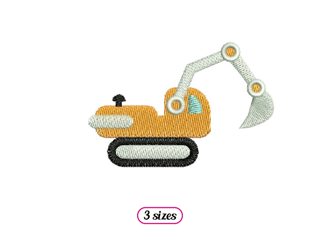 Mini Excavator Machine Embroidery Design – Digger Construction ...