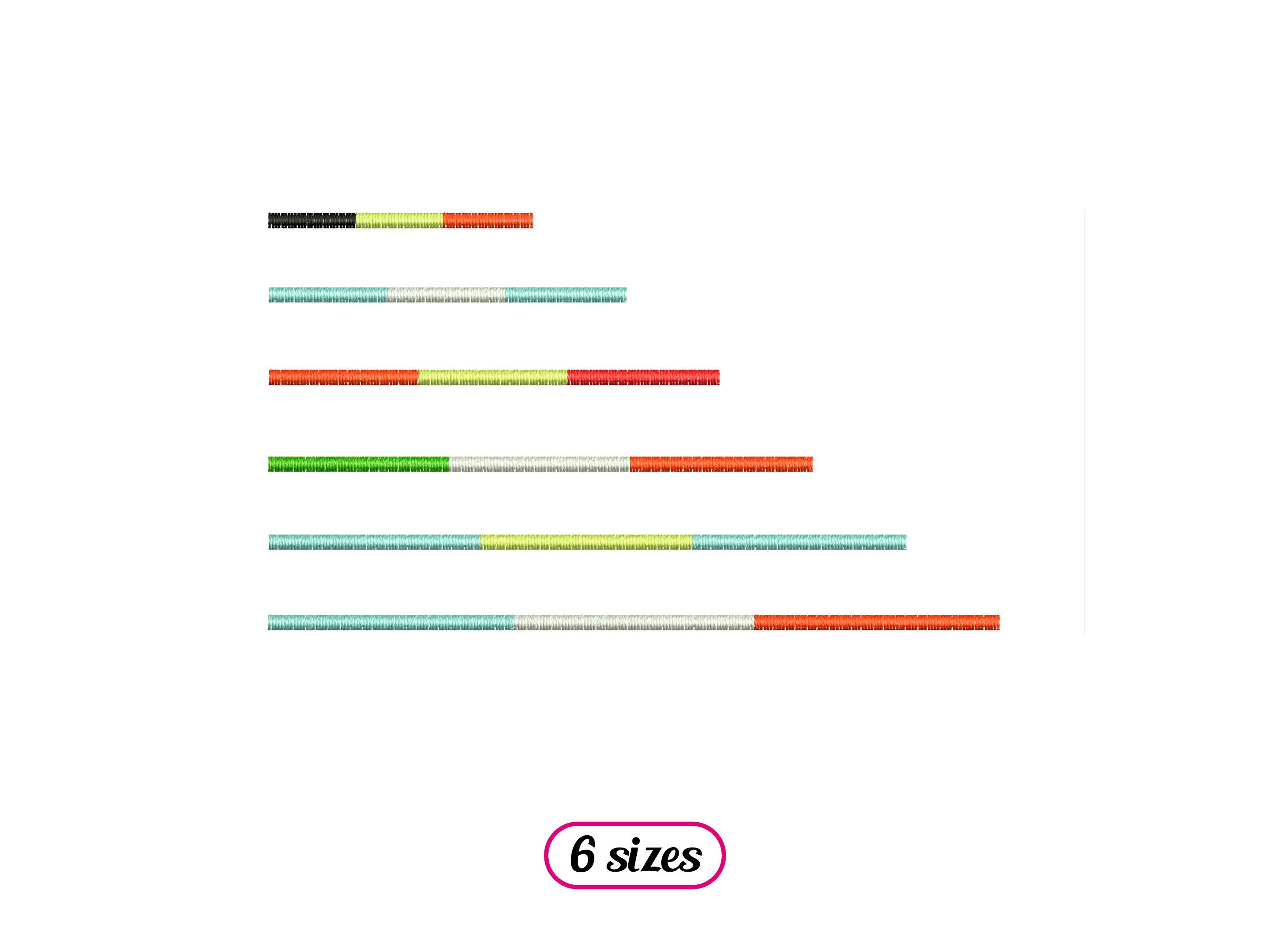 Horizontal Tricolor Line Machine Embroidery Design - 6 Sizes - INSTANT ...