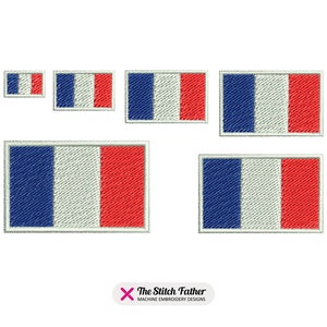 Mini French Flag Machine Embroidery – Tricolour Flag Fill Stitch Satin ...