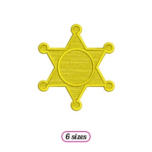 Mini Sheriff Star Badge Machine Embroidery Design - 6 Sizes - INSTANT ...