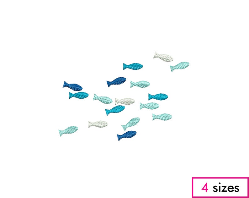Many Little Fish 4x4 Machine Embroidery Small School of Fish - Etsy