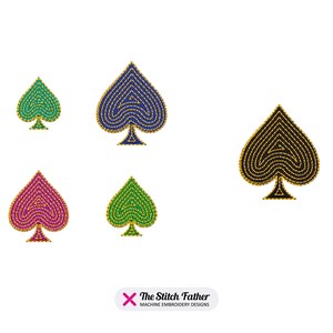 Spades (playing Card Suit) Machine Embroidery Design - 5 Sizes ...