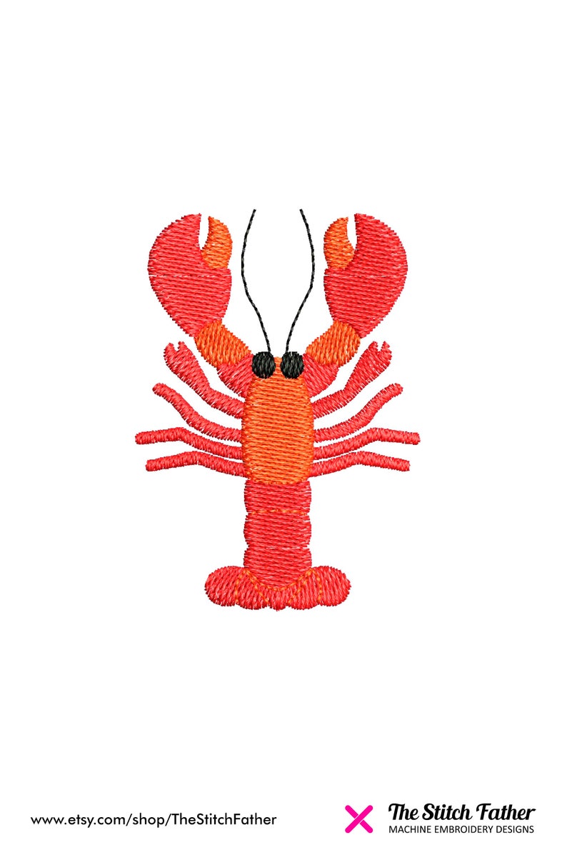 Mini Lobster Machine Embroidery Design Small Lobster | Etsy