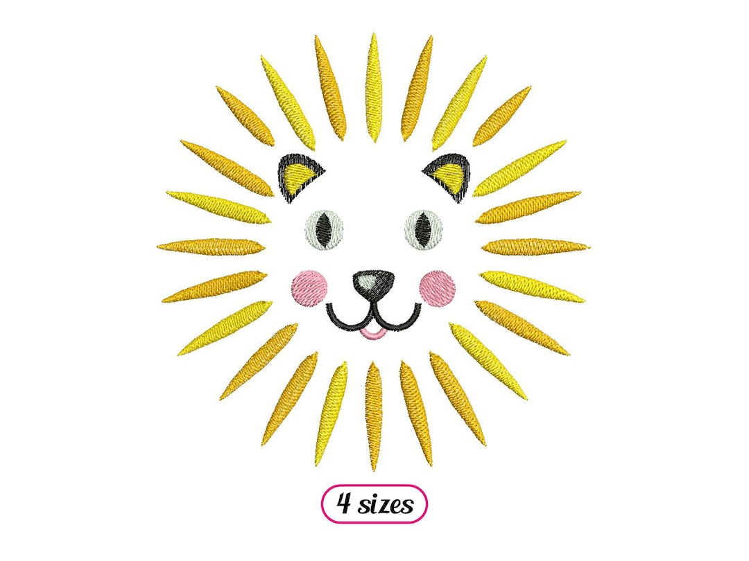Lion Face Machine Embroidery Design – Cute Lion Face – Lion Mask Head ...