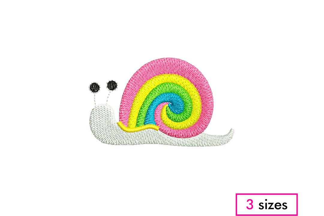 Mini Snail Machine Embroidery Design Cute Rainbow Snail Unicorn Snail ...