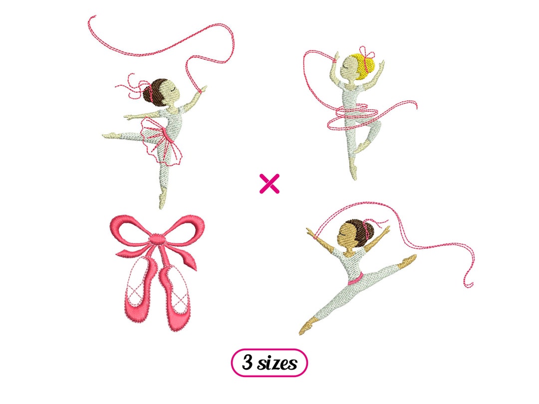 Mini Dance Set Machine Embroidery Designs – Ballerina Pointe Dancers ...