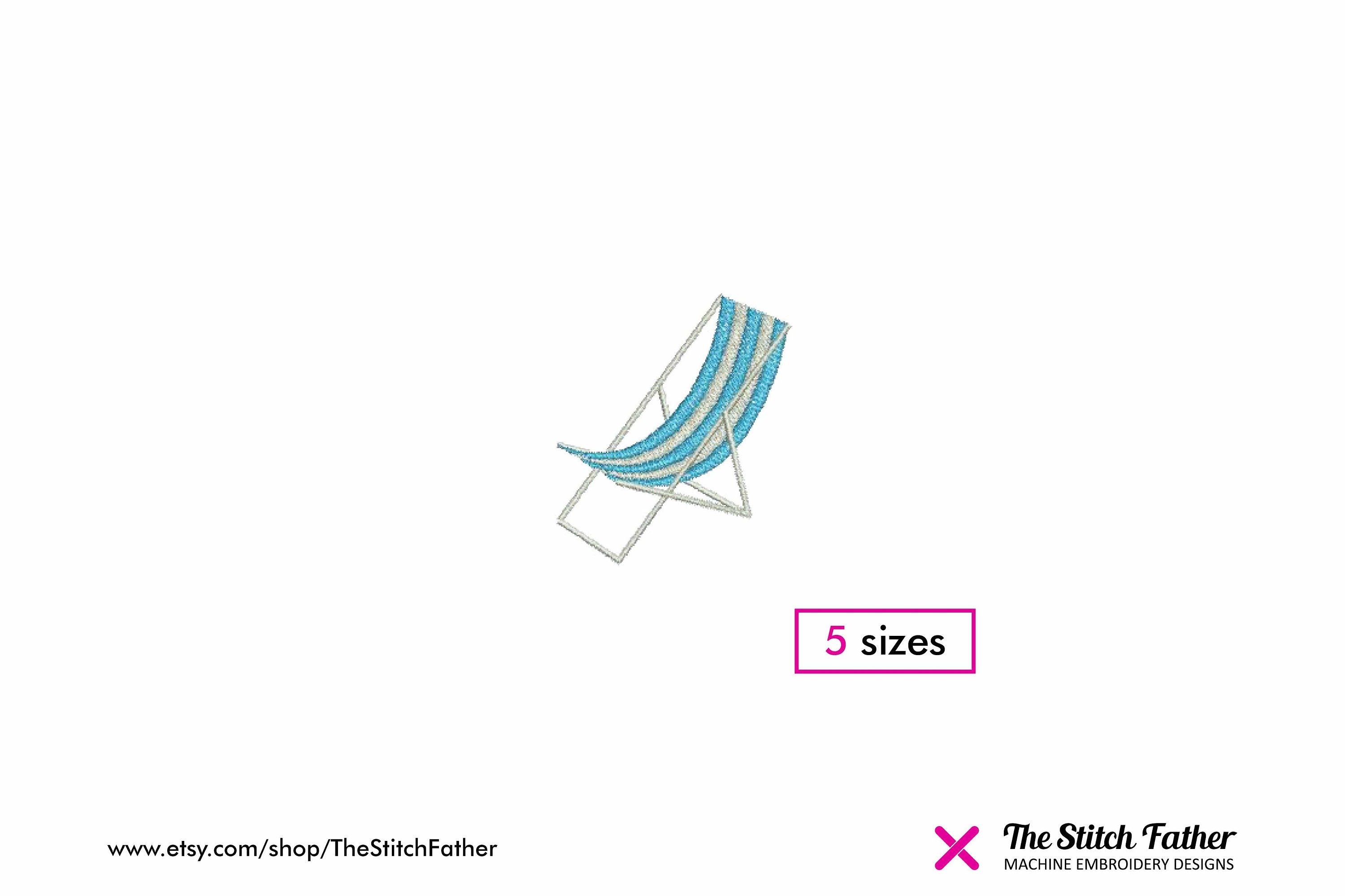 Beach Chair Machine Embroidery Design Summer Embroidery - Etsy