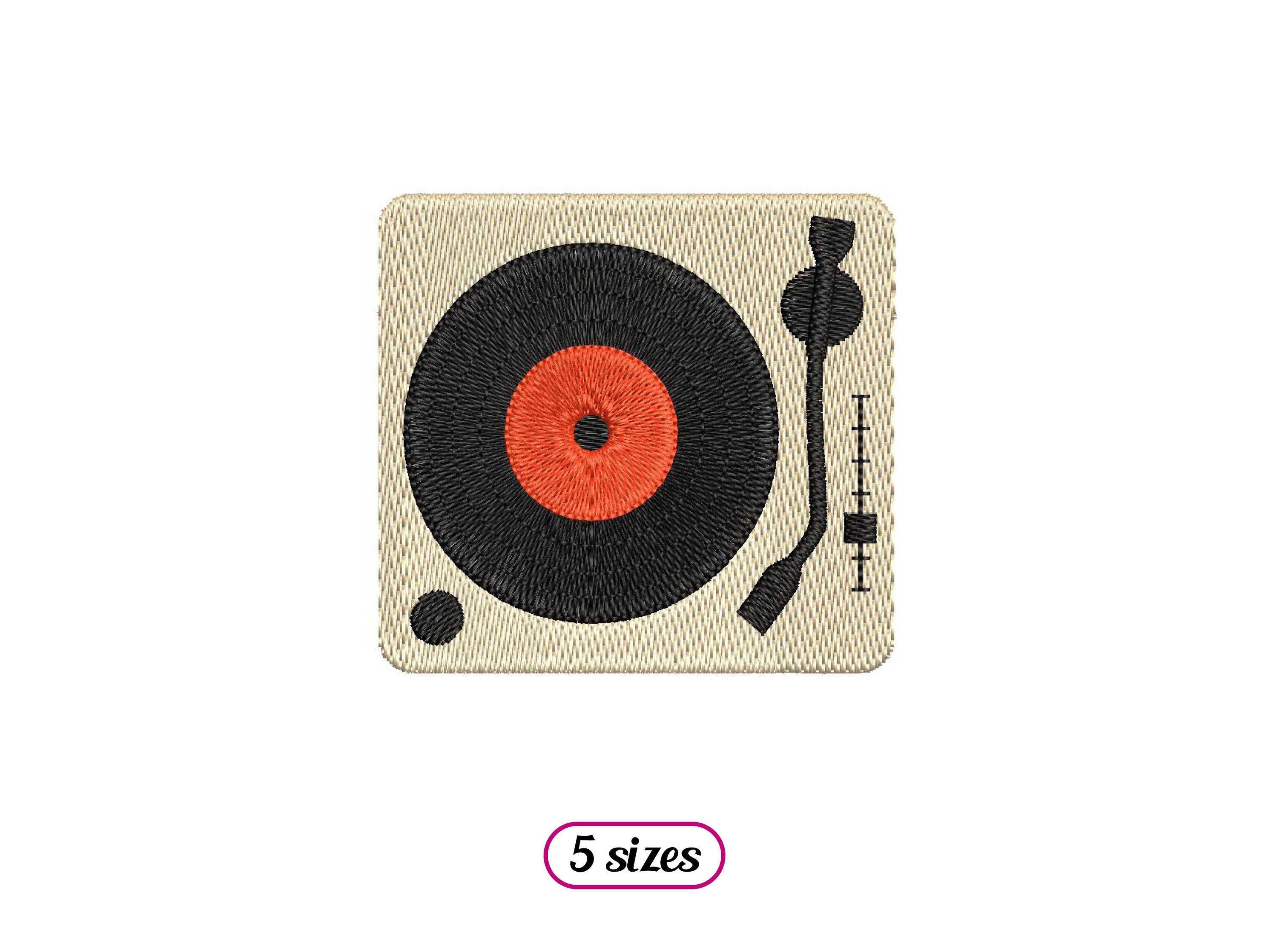 Vinyl Record Player Machine Embroidery Design - 5 Sizes - INSTANT ...