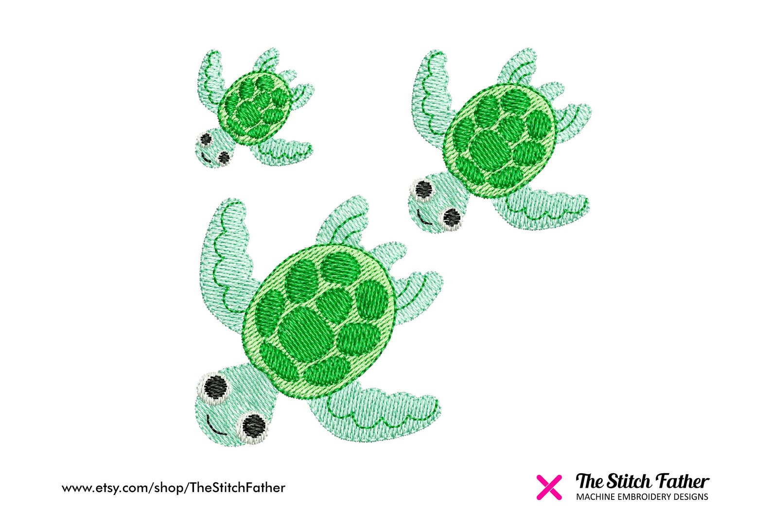 Mini Turtle Machine Embroidery Design Cute Smiling Turtle - Etsy