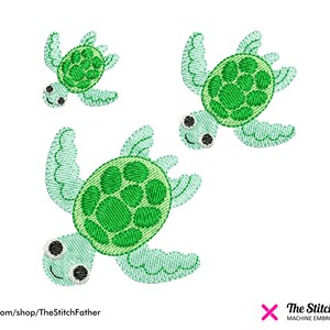 Mini Turtle Machine Embroidery Design Cute Smiling Turtle - Etsy