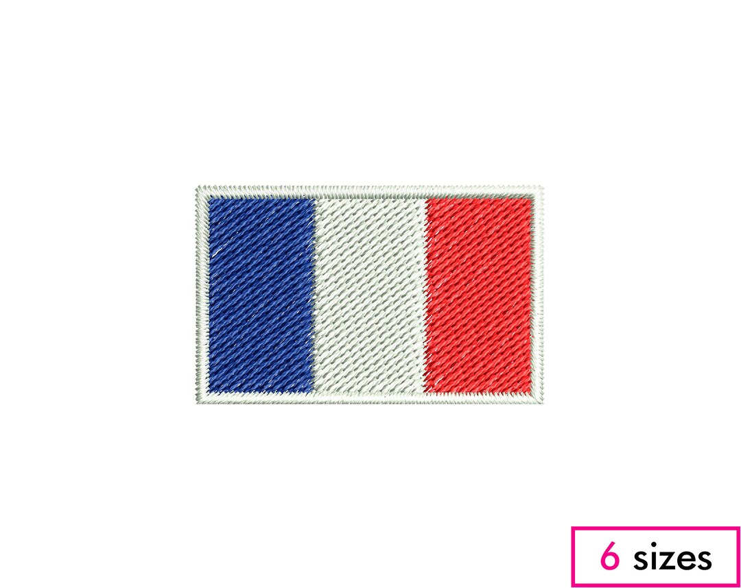 Mini French Flag Machine Embroidery Tricolour Flag Fill Stitch Satin ...