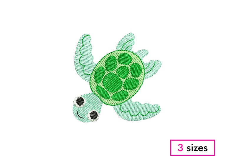 Mini Turtle Machine Embroidery Design Cute Smiling Turtle - Etsy