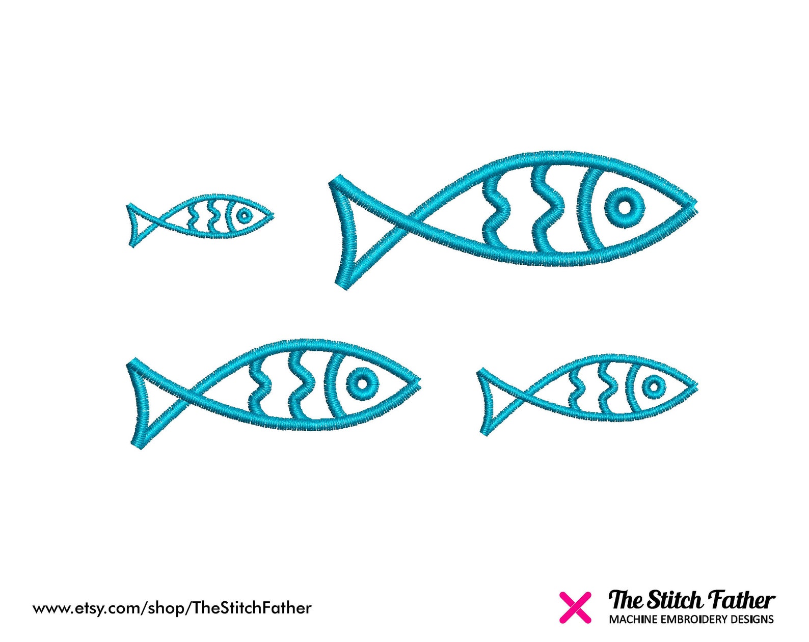 Mini Fish Outline Machine Embroidery Small Sardine Outline - Etsy