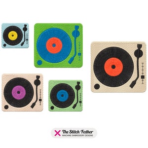 Vinyl Record Player Machine Embroidery Design - 5 Sizes - INSTANT ...