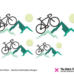 Mountain Bike Racing Logo Machine Embroidery Design 4 Sizes INSTANT ...