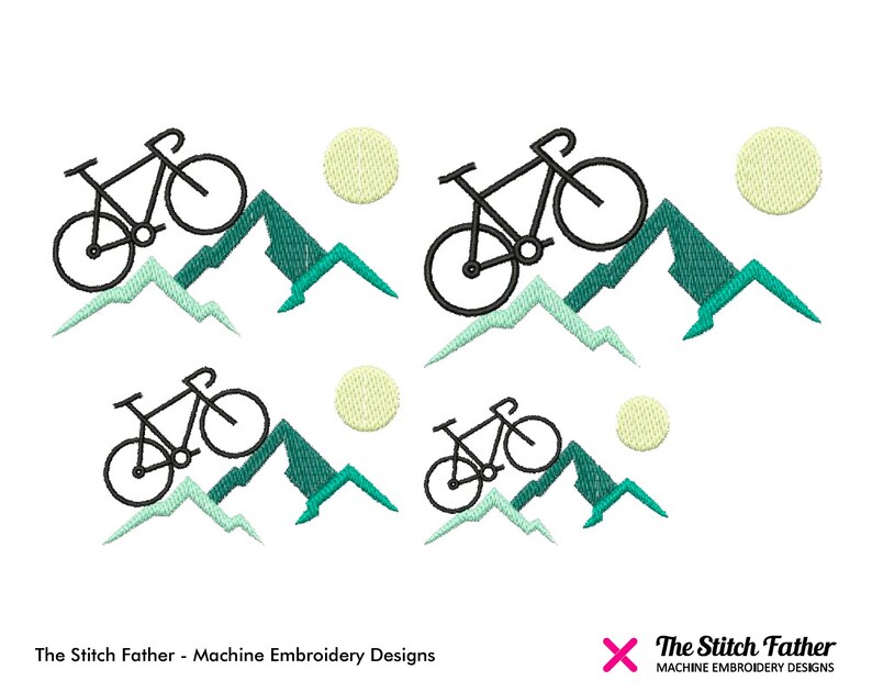 Mountain Bike Racing Logo Machine Embroidery Design 4 Sizes - Etsy