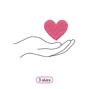 Mini Hand With Heart Machine Embroidery – Tiny Helping Hand – Very ...