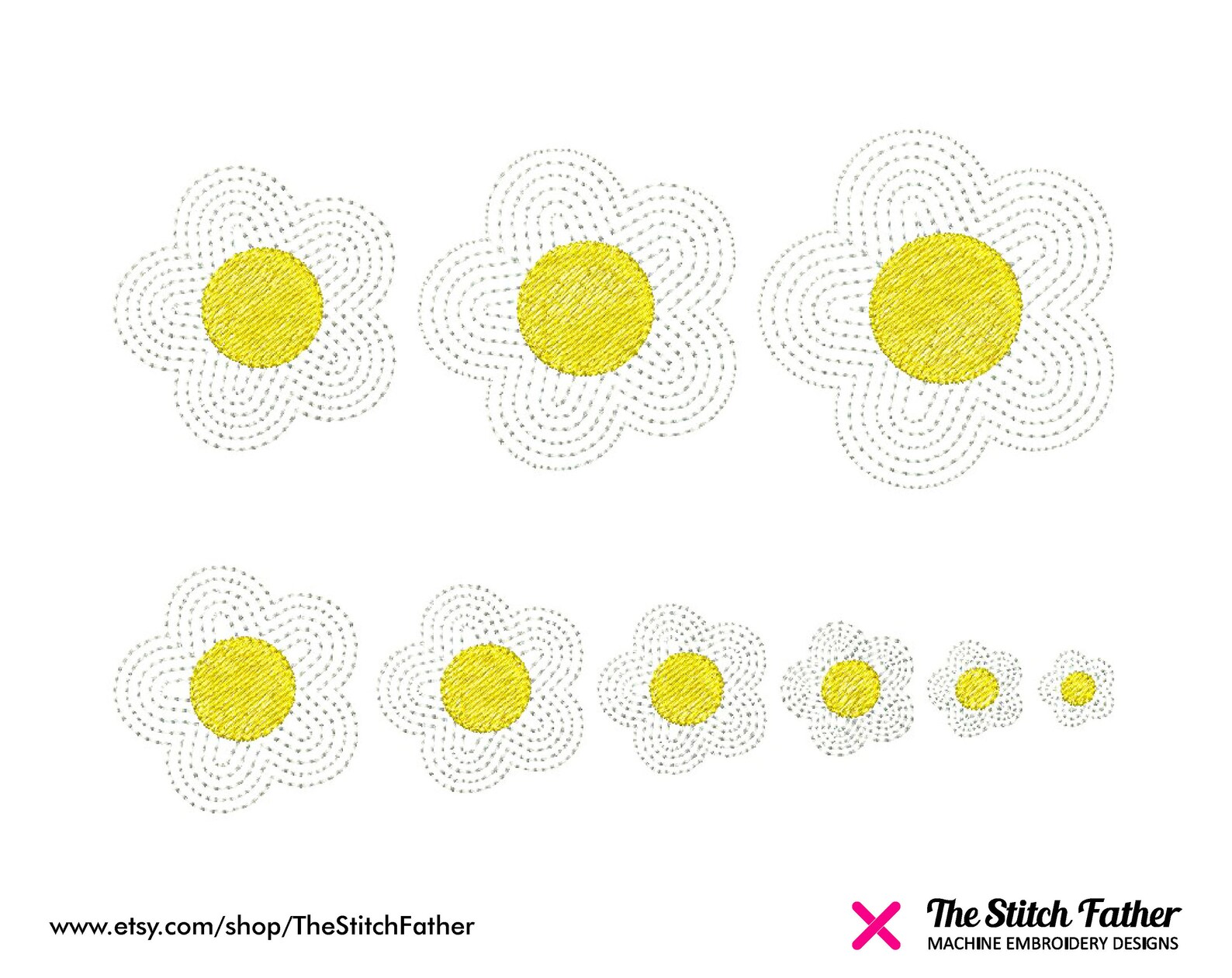 Mini Daisy Machine Embroidery Design Tiny Delicate Flower - Etsy