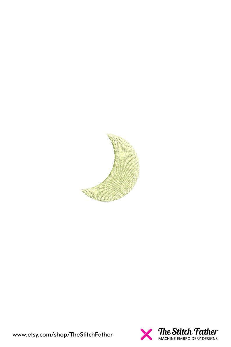 Mini Moon Machine Embroidery Design Tiny Crescent Moon | Etsy
