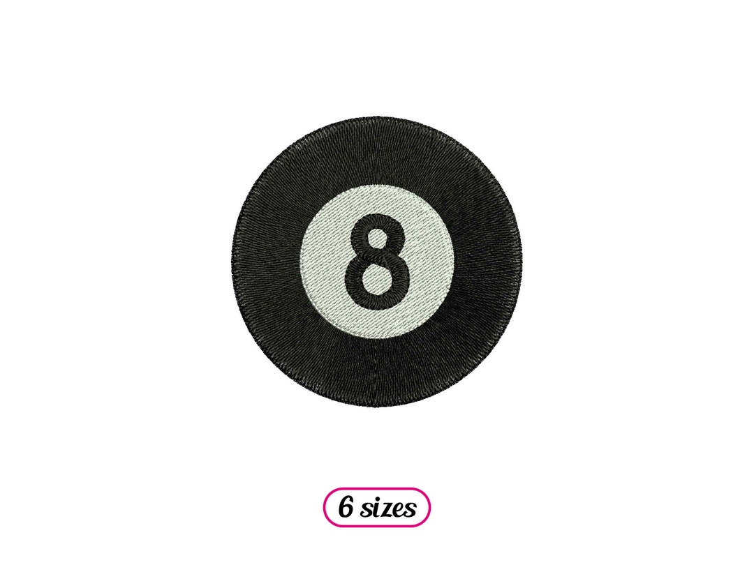 Pool Ball 8 Machine Embroidery Design - 6 Sizes - INSTANT DOWNLOAD - Etsy