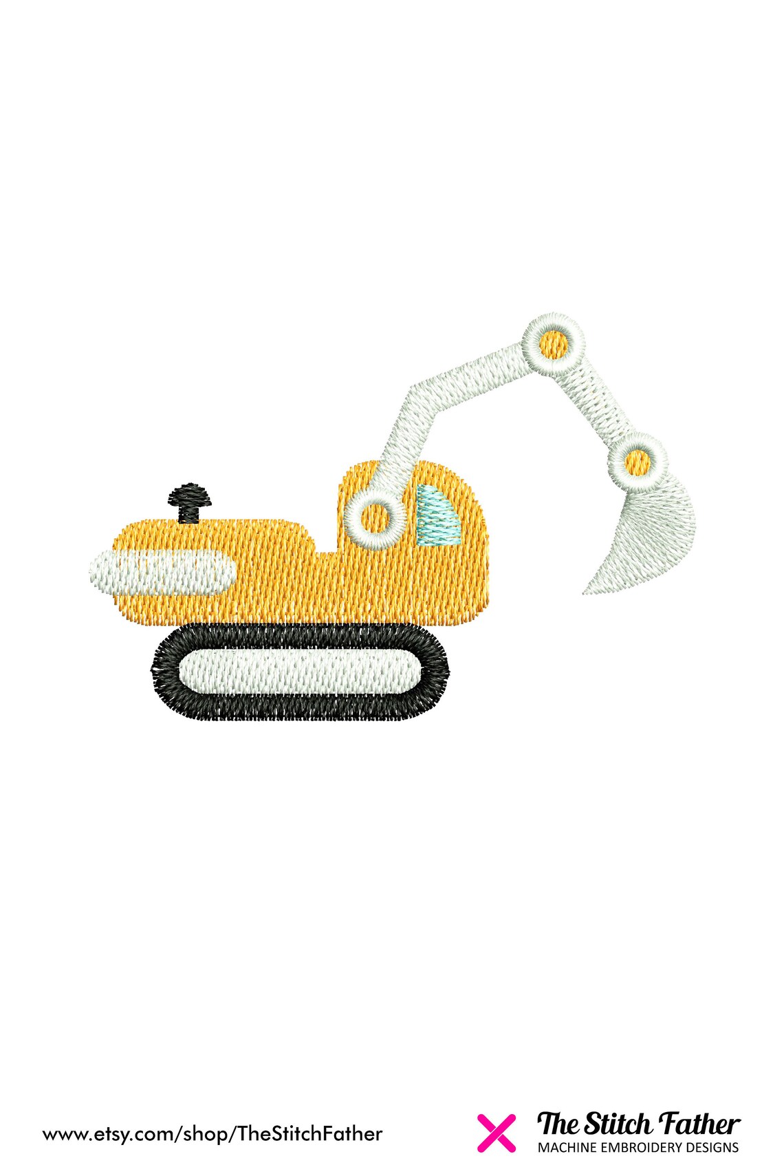 Mini Excavator Machine Embroidery Design Digger Construction | Etsy