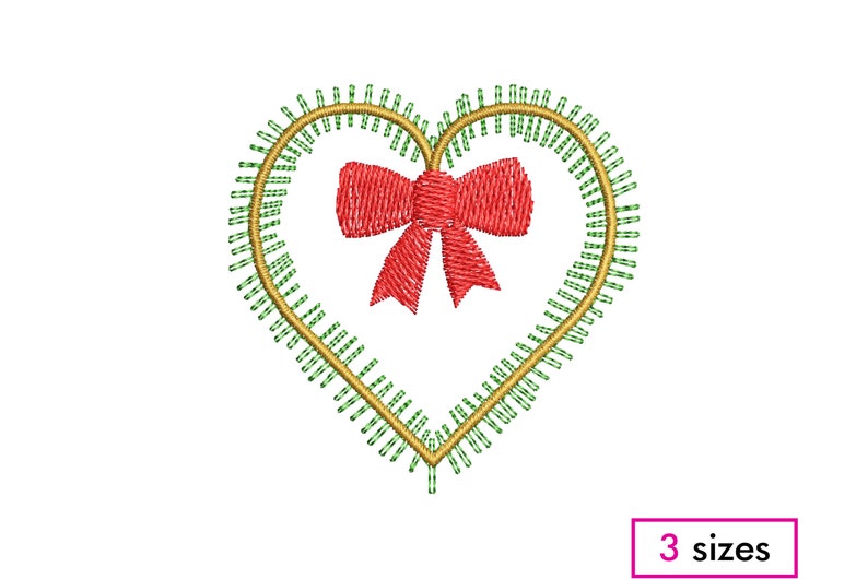 Christmas Wreath Heart Machine Embroidery Design Mini - Etsy
