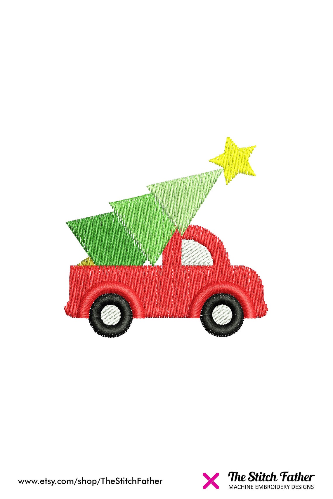 Mini Christmas Tree Truck Machine Embroidery Design - Etsy
