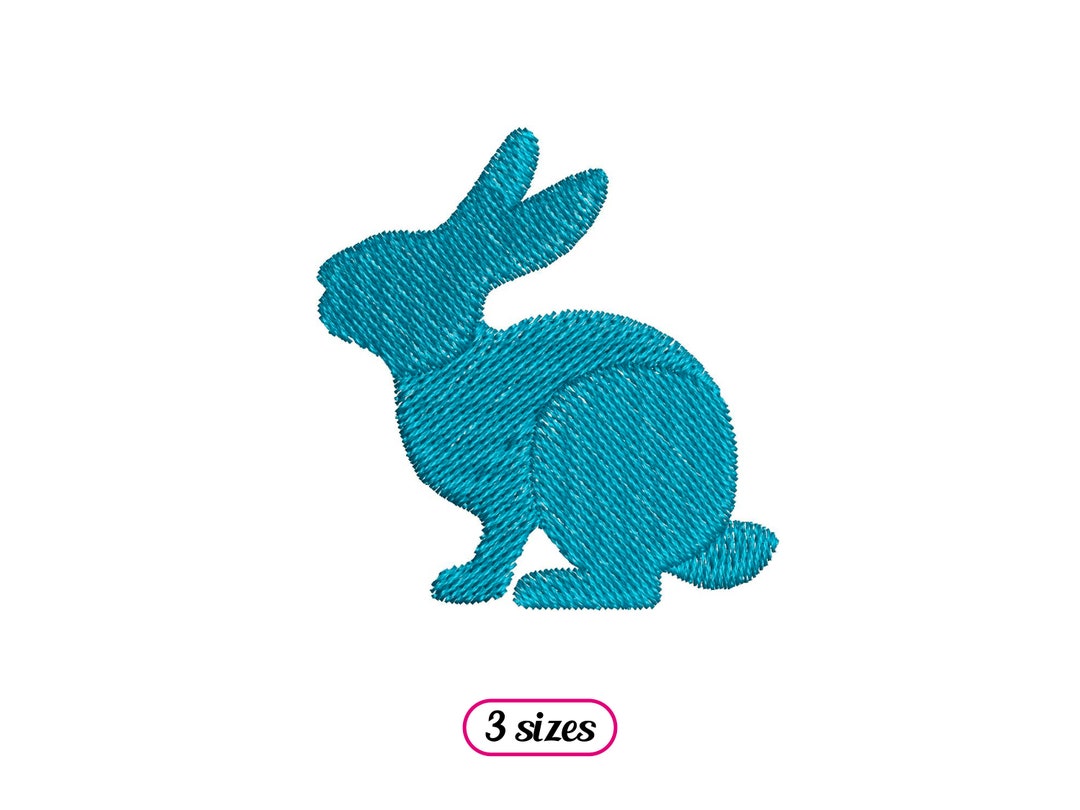 Mini Rabbit Silhouette Machine Embroidery Design – Cute Rabbit Shape ...