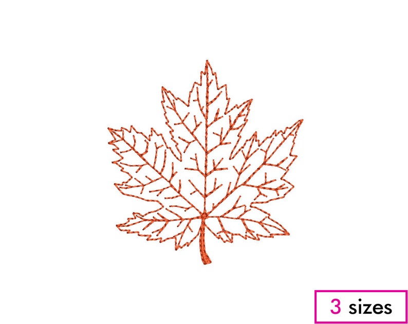 Mini Maple Leaf Machine Embroidery Design Realistic Autumn | Etsy