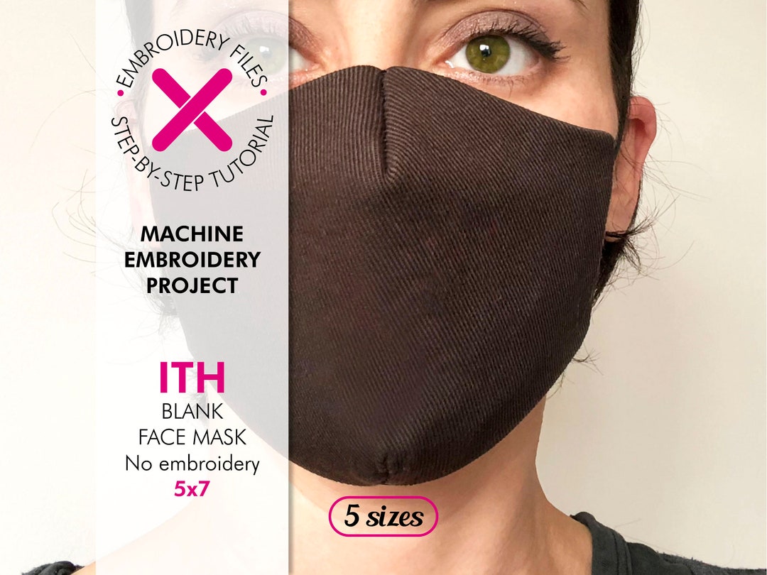 Face Mask Machine Embroidery Design – Mask in the Hoop 5 Sizes ...