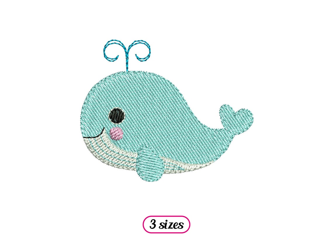 Mini Whale Machine Embroidery Design – Small Whale Cute Baby Whale ...