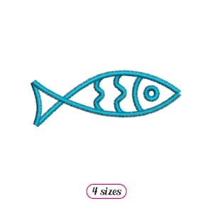 Mini Fish Outline Machine Embroidery – Small Sardine Outline – Tiny ...