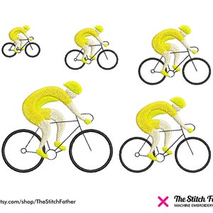 Mini Racing Cyclist Machine Embroidery Design Cyclist With - Etsy