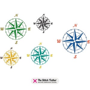 Compass Rose Machine Embroidery Design - 5 Sizes - INSTANT DOWNLOAD - Etsy