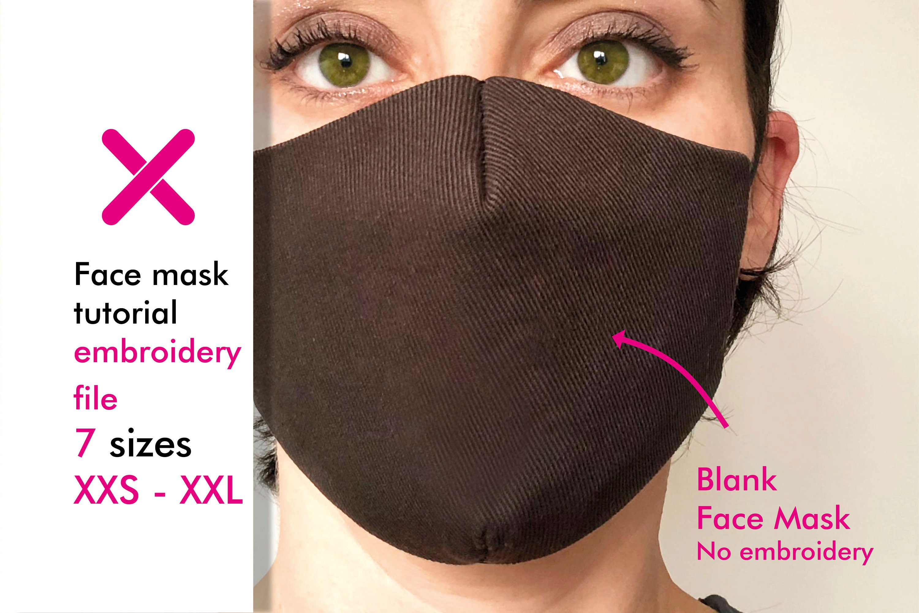 Face Mask Machine Embroidery design Mask in the Hoop 7 sizes | Etsy