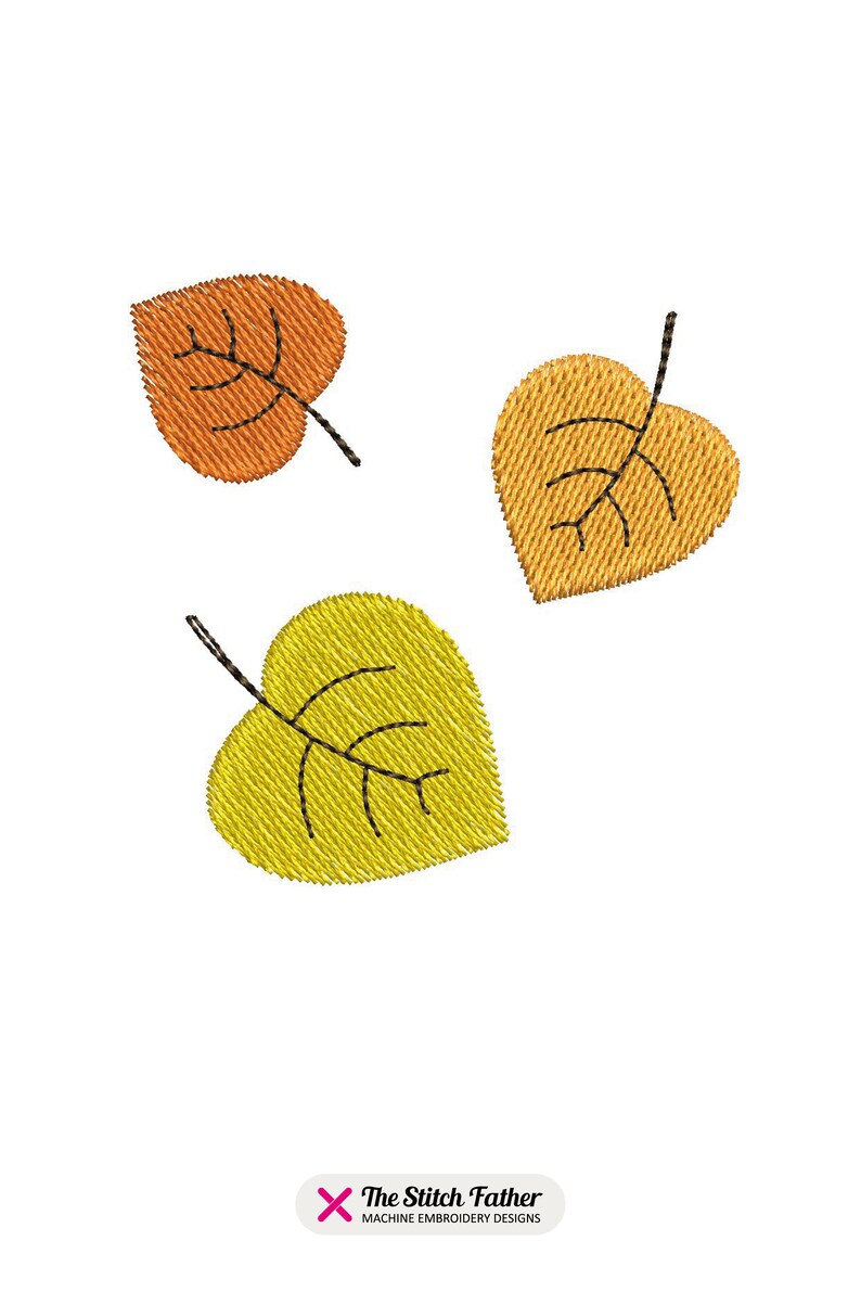Rounded Leaves Autumn Color Machine Embroidery Design - 4 Sizes ...