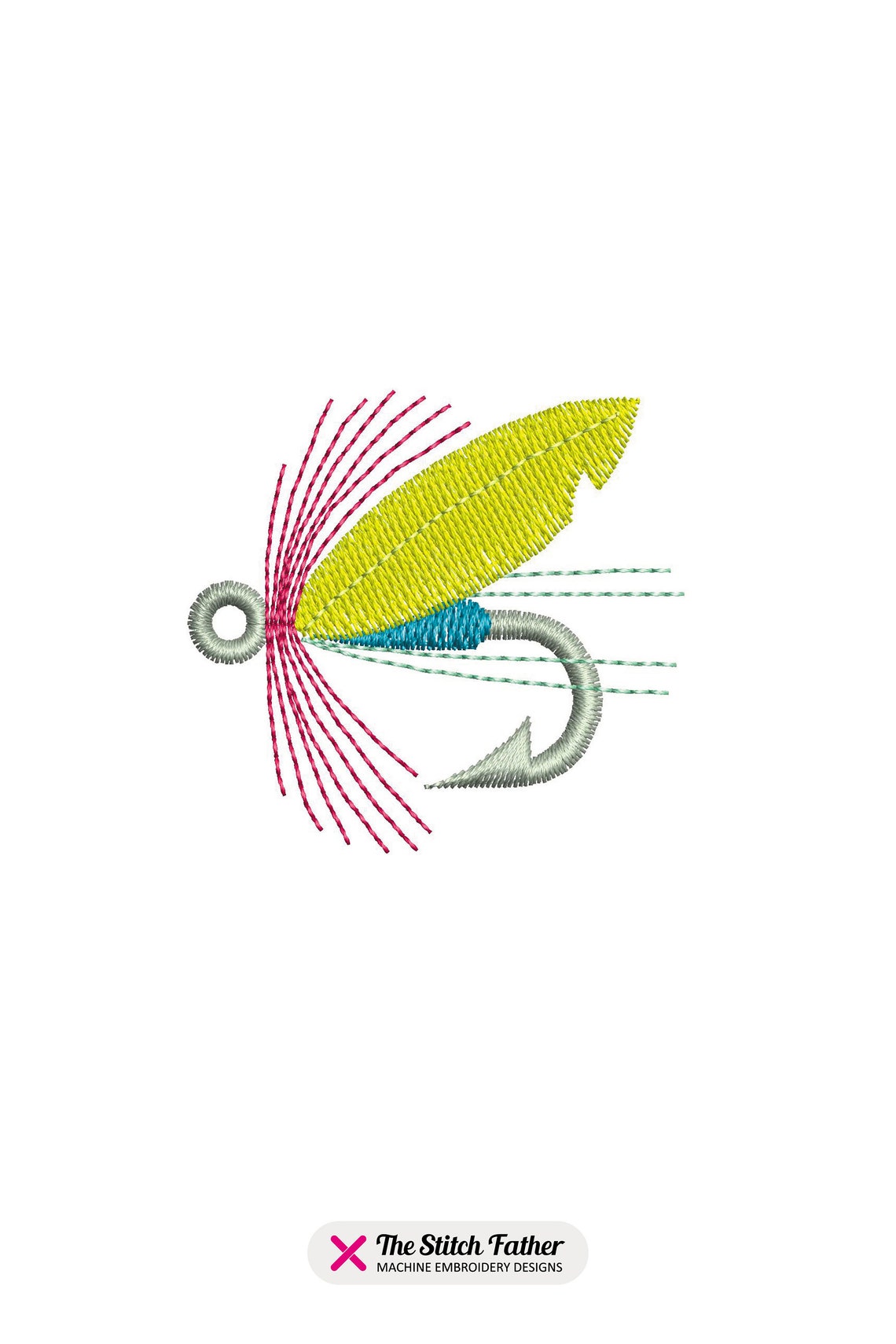 Mini Fishing Lure Machine Embroidery Design – Fishing Lure Fly Feather ...